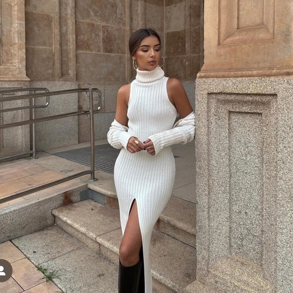 Zara | Dresses | Zara X Kaia Ribbed Long Knit Dress | Poshmark